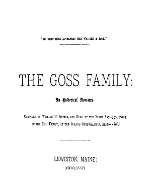 Fillable Online THE GOSS FAMILY: Fax Email Print - pdfFiller