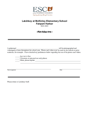 Fillable Online Latchkey Photo Release Form.docx Fax Email Print ...