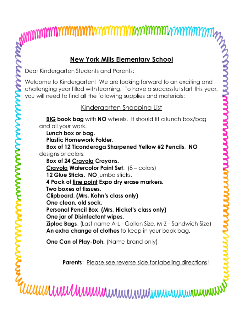 Fillable Online Rising Kindergarten Welcome Letter Fax Email Print ...