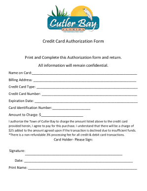 Fillable Online Credit Card Authorization Form x Fax Email Print - pdfFiller