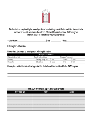 Fillable Online GATE - Parent and Guardian Screening Request Form copy.docx Fax Email Print ...