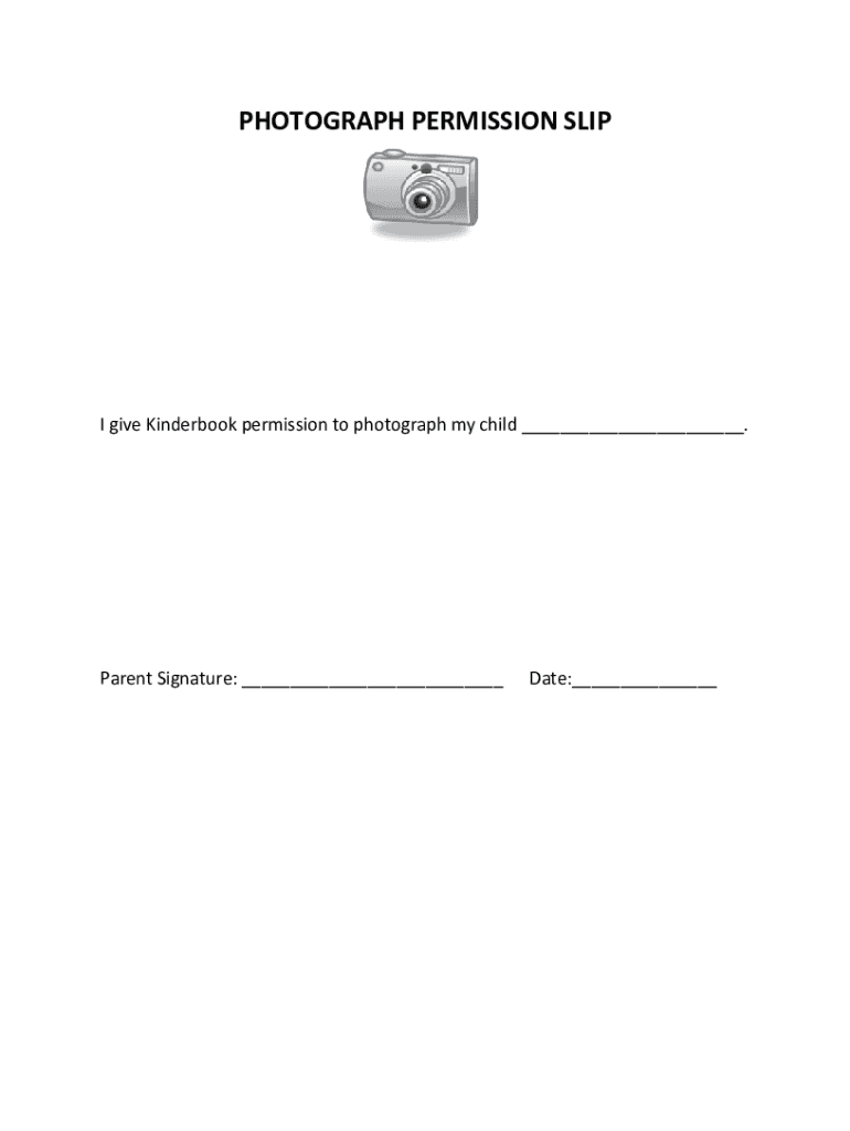 Fillable Online PHOTOGRAPH PERMISSION SLIP Fax Email Print - pdfFiller