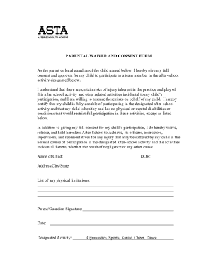 Fillable Online PARENTAL WAIVER AND CONSENT FORM.doc Fax Email Print ...