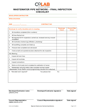 Fillable Online Rough-In Installation Virtual Inspection Checklist Fax ...