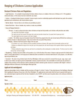 Fillable Online Keeping of Chickens License Application Fax Email Print ...