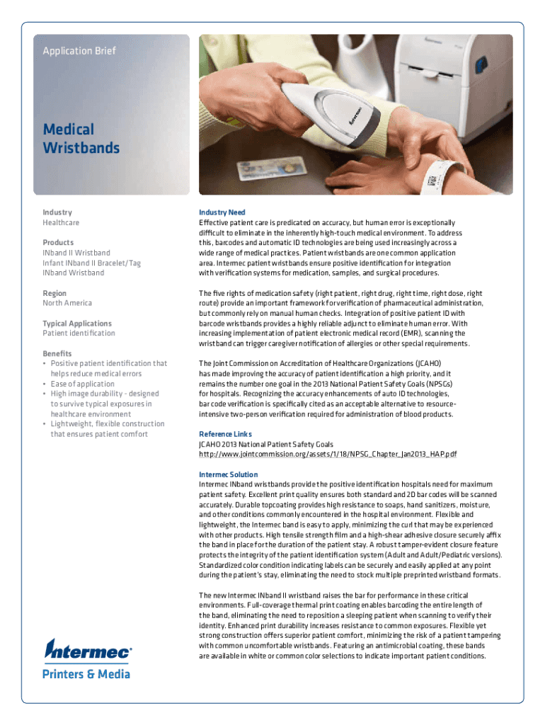 Fillable Online How Important Are Patient ID Wristband in the ...