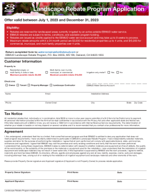 Fillable Online Landscape Rebate Program Fax Email Print - pdfFiller