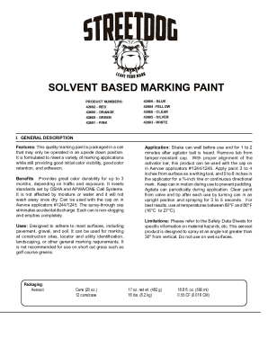 Fillable Online Quik-Mark Solvent Based Inverted Marking Paints Fax ...