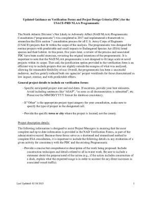 Fillable Online Updated Guidance on Verification Forms and Project ...