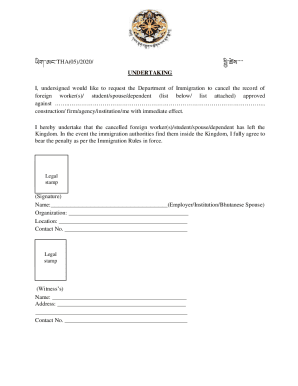 Fillable Online UNDERTAKING I, undersigned would like to request the ...