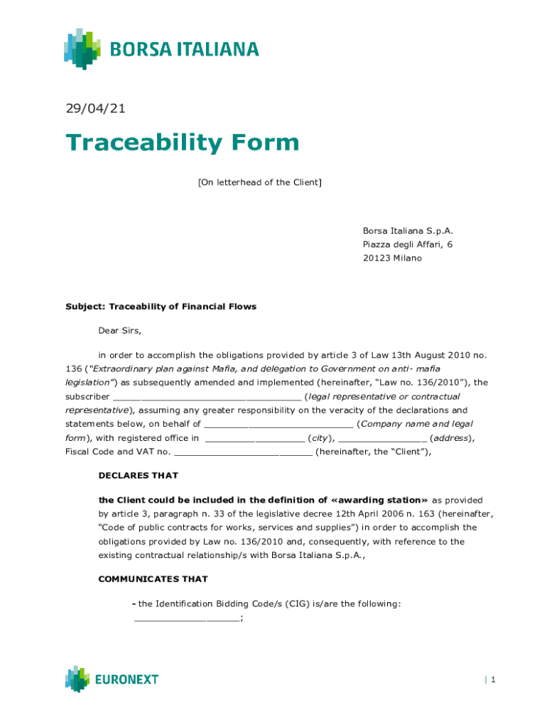 Fillable Online Traceability Form Fax Email Print - pdfFiller