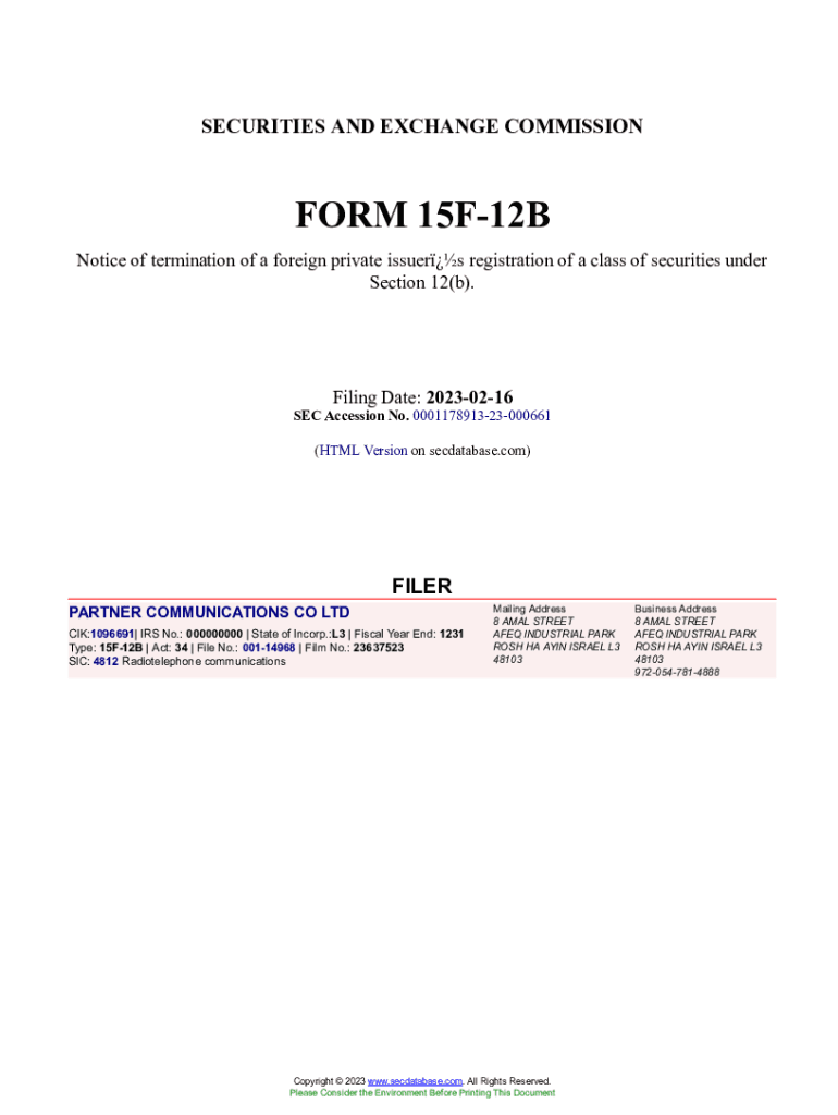 Fillable Online Form 15F Fax Email Print - pdfFiller