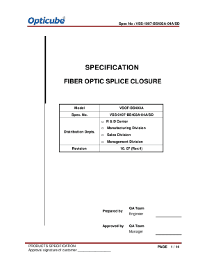 Fillable Online Fiber Optic In-Line Splice Closure (FISC) Spec Sheet Fax Email Print - pdfFiller
