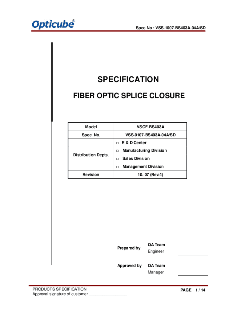 Fillable Online Fiber Optic In-Line Splice Closure (FISC) Spec Sheet Fax Email Print - pdfFiller