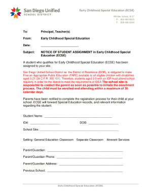 Fillable Online Special Education School Year Start Up Check List for ... Fax Email Print ...