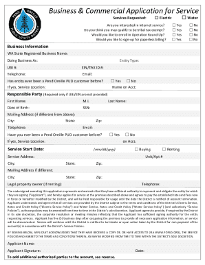 Fillable Online Business & Commercial Application for Service Fax Email ...
