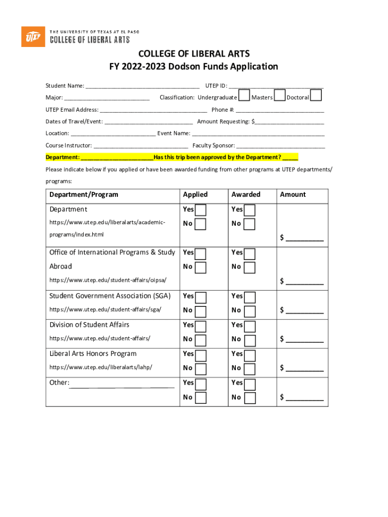 Fillable Online Student Forms - College of Liberal Arts Fax Email Print ...