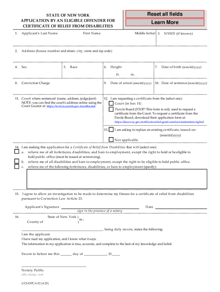 Fillable Online What You Need to Know About Certificates of Relief from ...