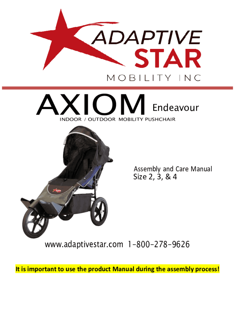 Fillable Online Adaptive Star AXIOM ENDEAVOUR Assembly, And Care ...