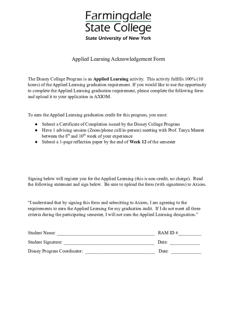 Fillable Online DCP Applied Learning Agreement.docx Fax Email Print - pdfFiller
