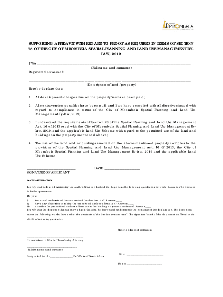 Fillable Online spatial planning and land use management spluma by-law ...