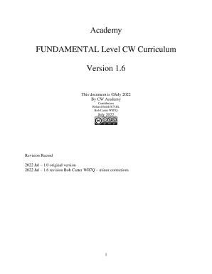 Fillable Online Academy FUNDAMENTAL Level CW Curriculum Version 1.6 Fax ...