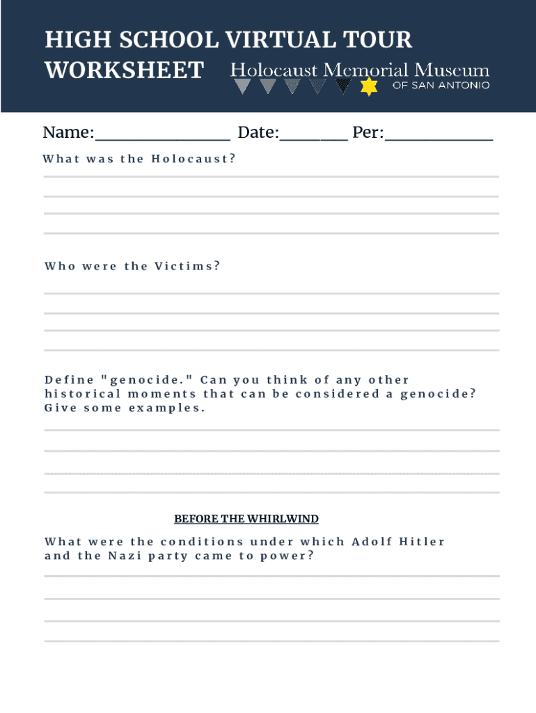 Fillable Online HS Tour Worksheet Fax Email Print - pdfFiller