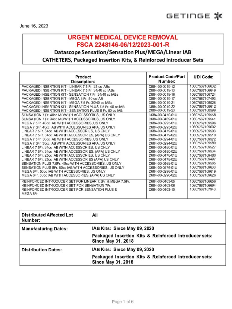Fillable Online URGENT MEDICAL DEVICE REMOVAL Fax Email Print - pdfFiller