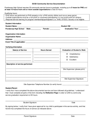 Fillable Online Community Service Documentation-printable Fax Email ...