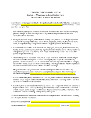 Fillable Online Waiver and Permission Form for Programs-Adult Fax Email ...