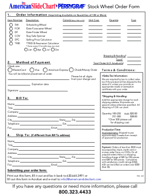 Fillable Online QUANTITY & PRICING Download our stock order form ...