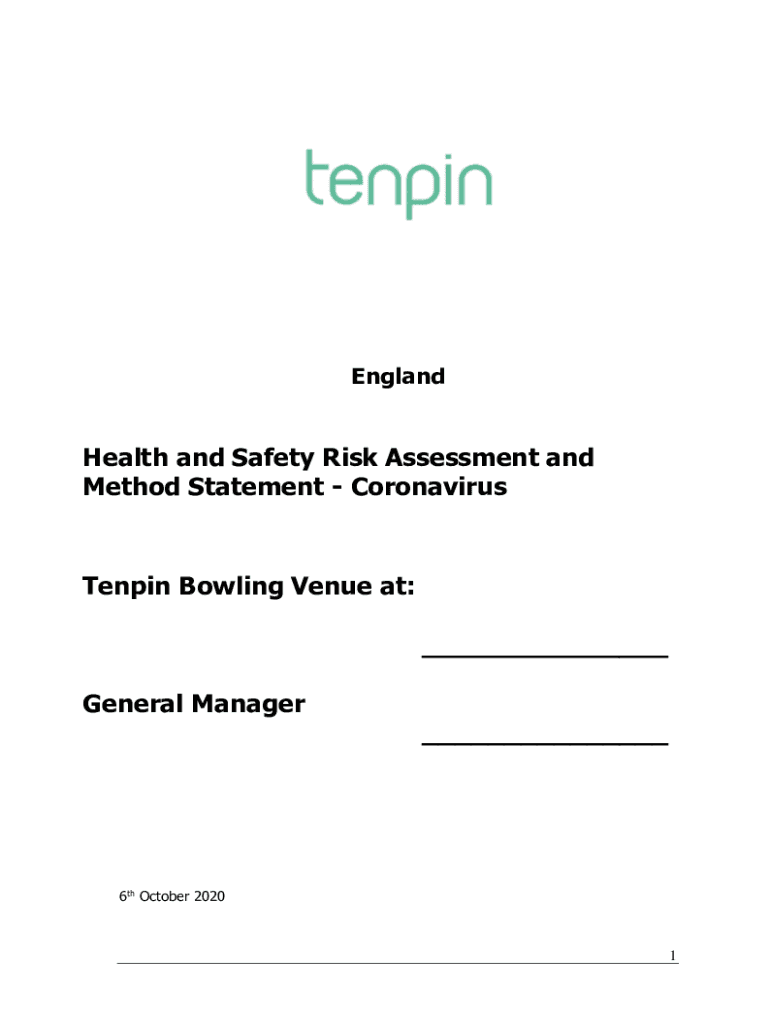 Fillable Online Health and Safety Risk Assessment and Method Statement ...