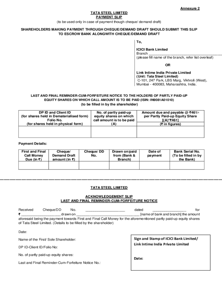 Fillable Online Sign and Stamp of the Registrar/ Axis Bank Limited Date ...