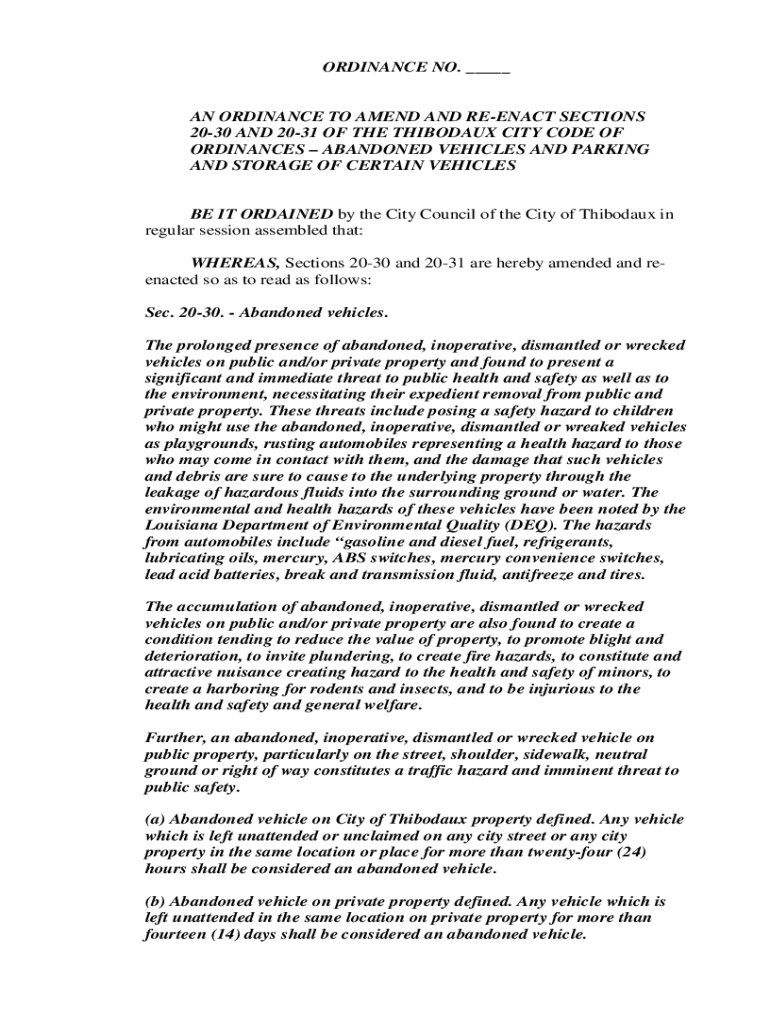 Fillable Online AN ORDINANCE TO AMEND AND RE-ENACT SECTIONS 20 ... Fax Email Print - pdfFiller