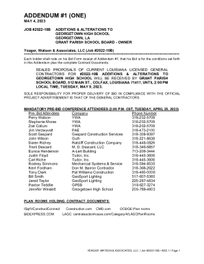 Fillable Online ADDENDUM #1 (ONE) Fax Email Print - pdfFiller