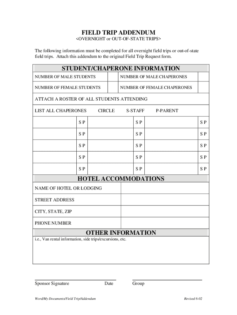 Fillable Online School Trips GuidelinesChief of Schools Office Fax Email Print - pdfFiller