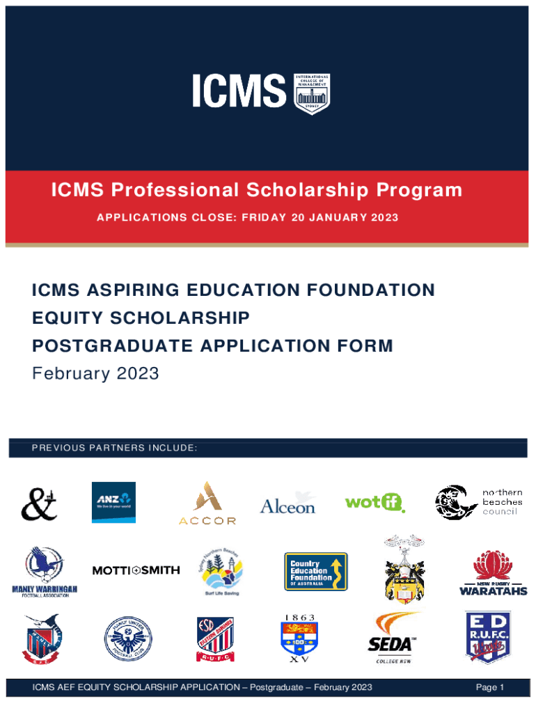 Fillable Online Fully Funded Scholarships at ICMS for Postgraduate in ... Fax Email Print ...
