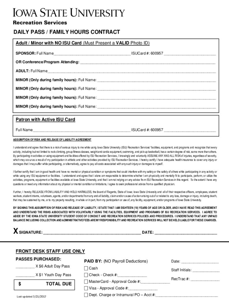 Fillable Online First Card RequirementsISU Card Office - Iowa State ...