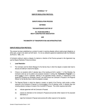 Fillable Online Civil WorksSchedule 14 Dispute Resolution Procedure ... Fax Email Print - pdfFiller