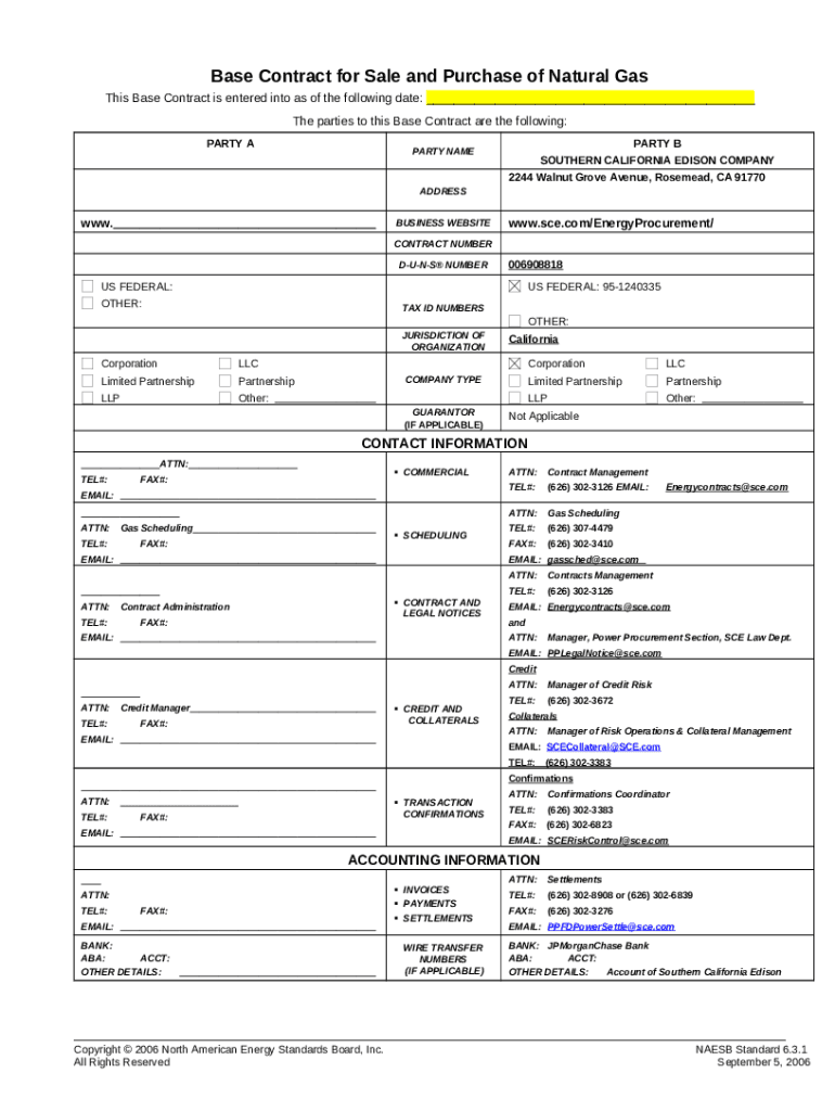 Base Contract for Sale and Purchase of Natural ... Doc Template | pdfFiller