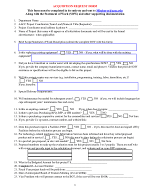 Fillable Online Acquisition Request Form Fax Email Print - pdfFiller