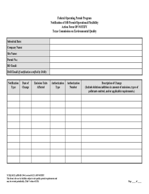 Fillable Online TCEQ Form 10523 - Notification of Off-Permit ...