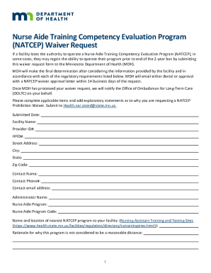 Fillable Online Nurse Aide Training Competency Evaluation Program ...