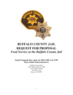Fillable Online BUFFALO COUNTY JAIL REQUEST FOR PROPOSAL Fax Email Print - pdfFiller