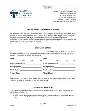 Fillable Online DESIGNATION FORM Fax Email Print - pdfFiller