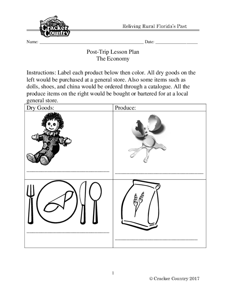 Fillable Online Economy and Bartering Lesson Plan (grades K-2) Fax ...