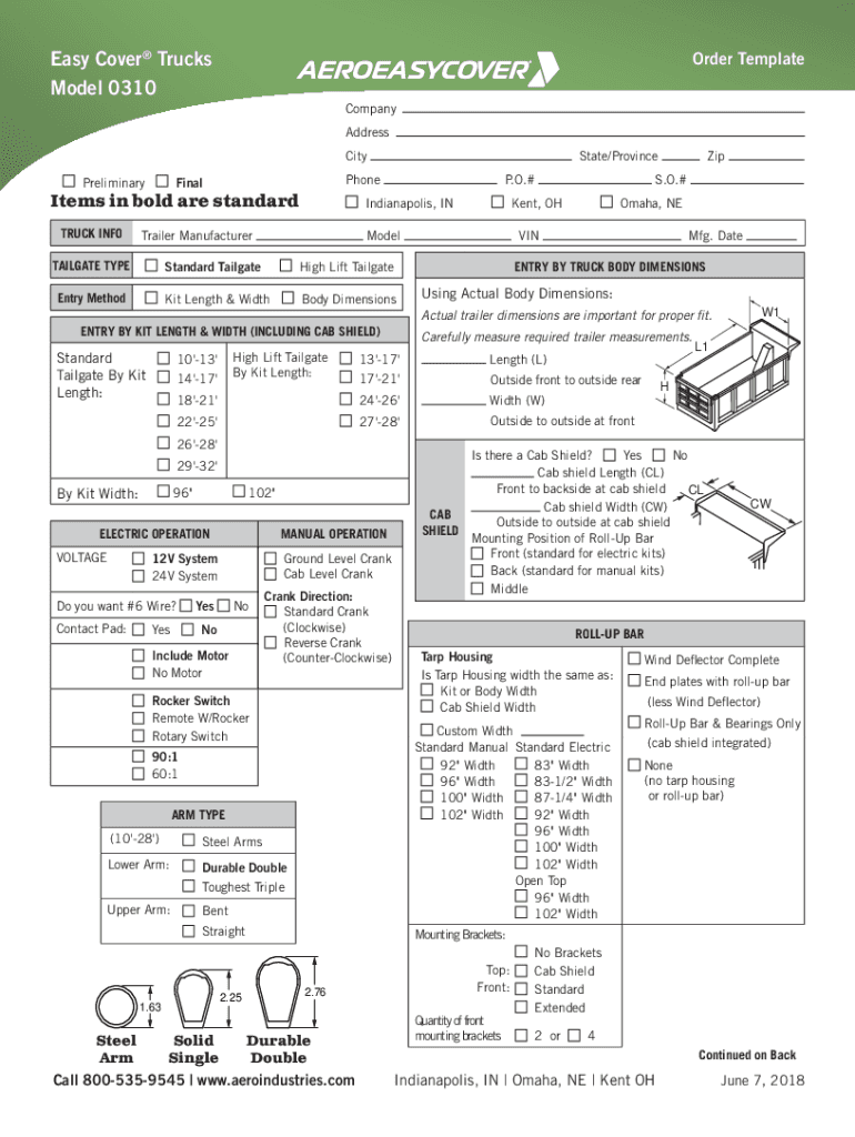 Fillable Online Order Template Easy Cover Truck.indd Fax Email Print - pdfFiller