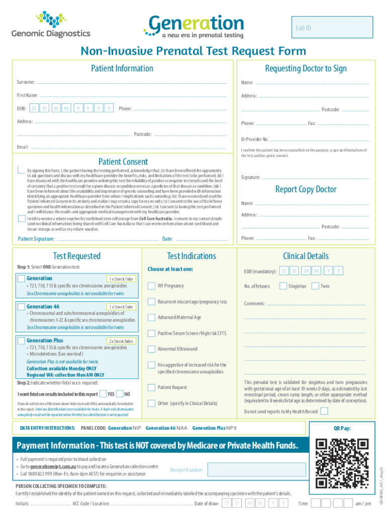 Fillable Online prenatal test request form Fax Email Print - pdfFiller