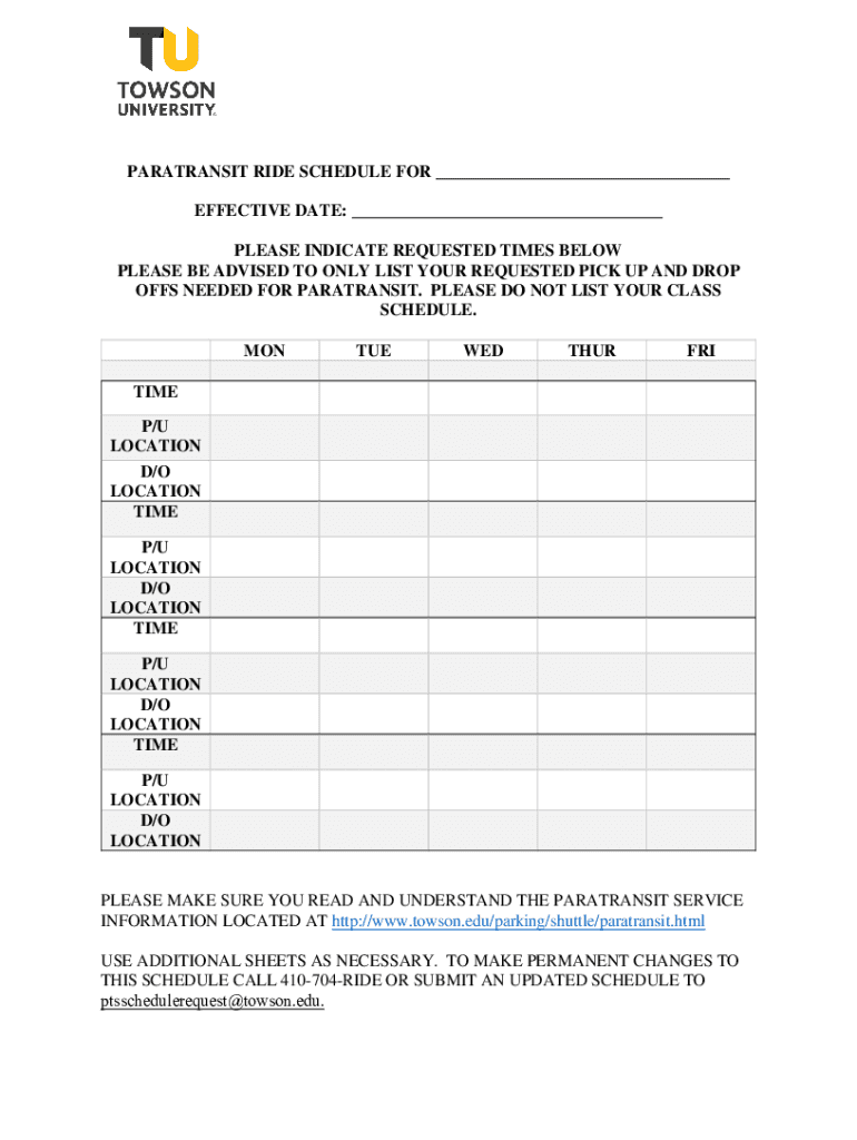 Fillable Online PARATRANSIT SERVICE for DISABLED CITIZENS Fax Email ...