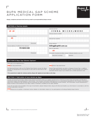 Fillable Online Bupa Medical Gap Scheme Registration Form Fax Email ...